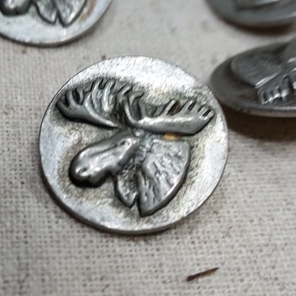 Office | 6 Vintage High Relief Moose Buttons In Silver | Poshmark